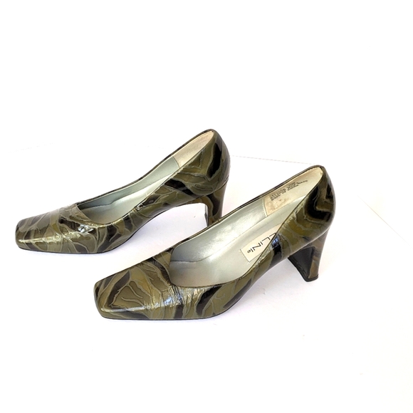 Bellini | Shoes | Bellini Margie Leather Green Black 3inch Heel Shoes ...